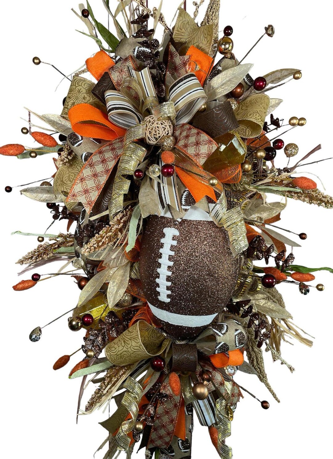 Fall Football Wreath, Autumn Game Day Swag, Fall Front Door Decor ...