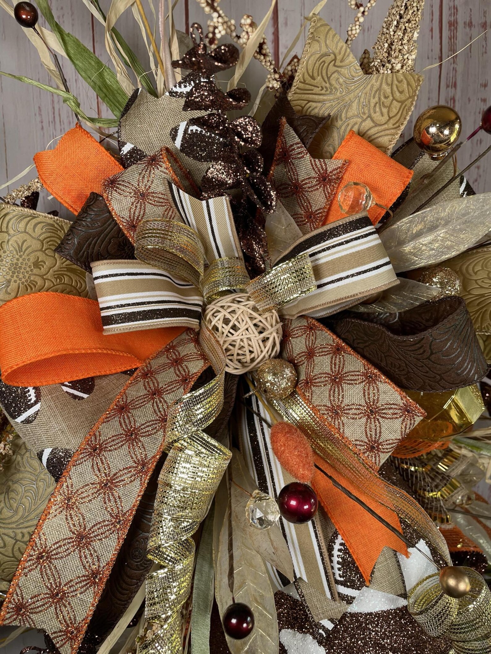 Fall Football Wreath, Autumn Game Day Swag, Fall Front Door Decor ...
