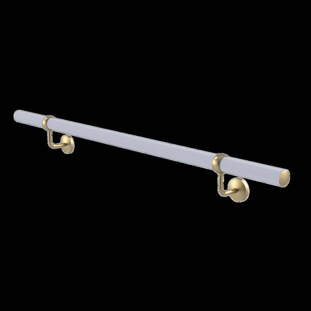 Matt White Stair Handrail Kit & Brass Brackets 1.2M X 40mm - Etsy