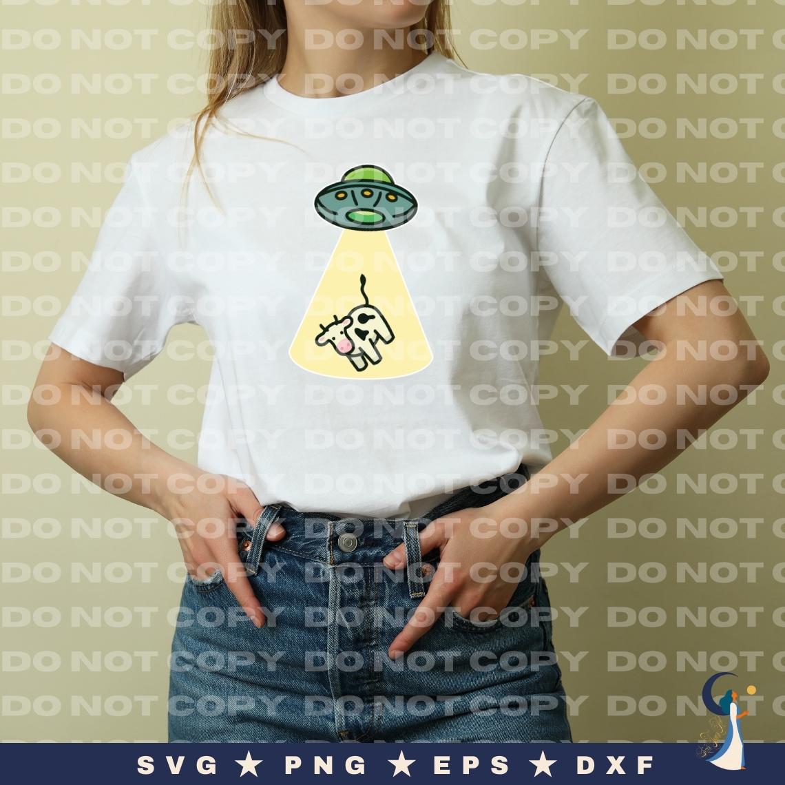 UFO Cow Abduction SVG | Funny Animal PNG Design (digital Cut File) - Etsy