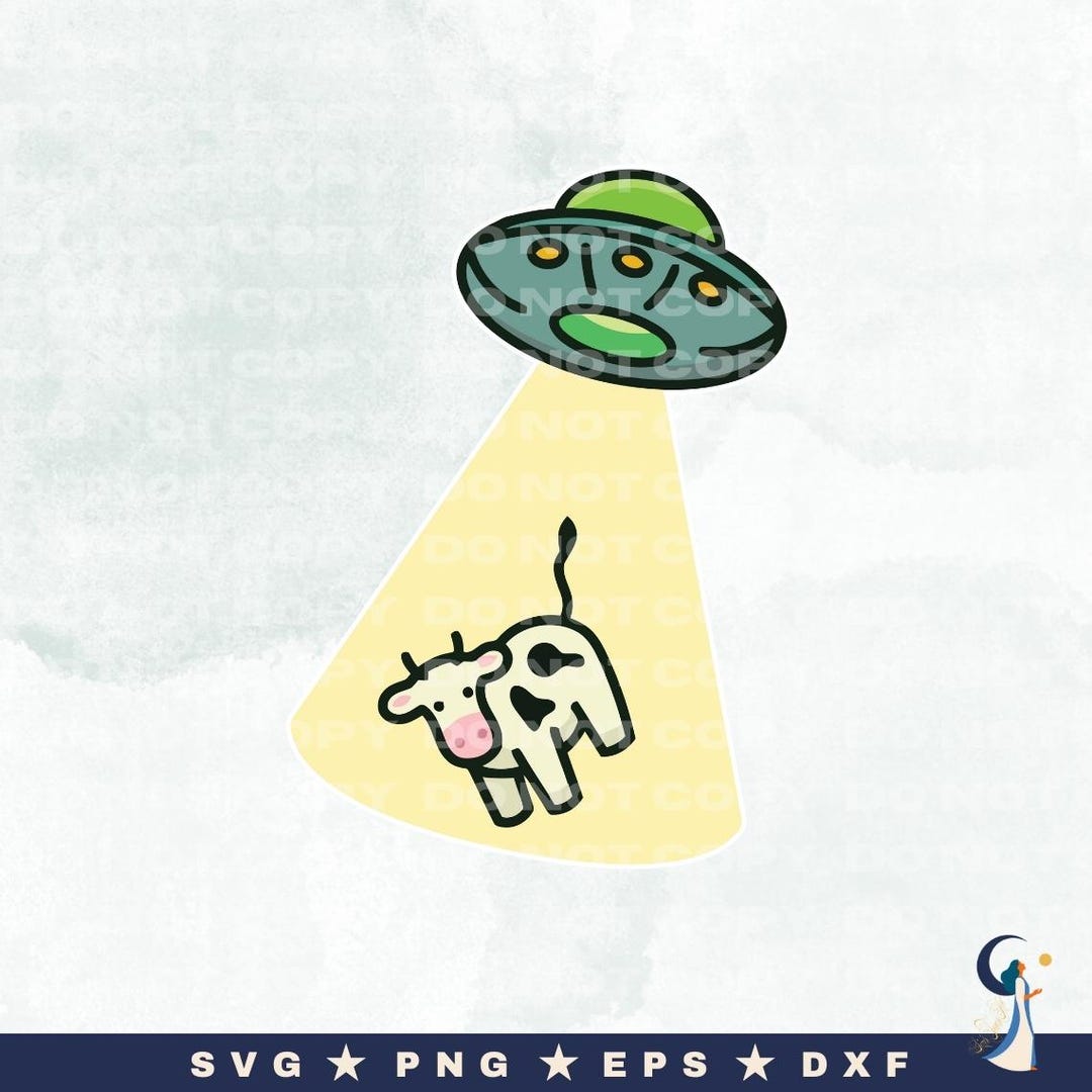 UFO Cow Abduction SVG | Funny Animal PNG Design (digital Cut File) - Etsy