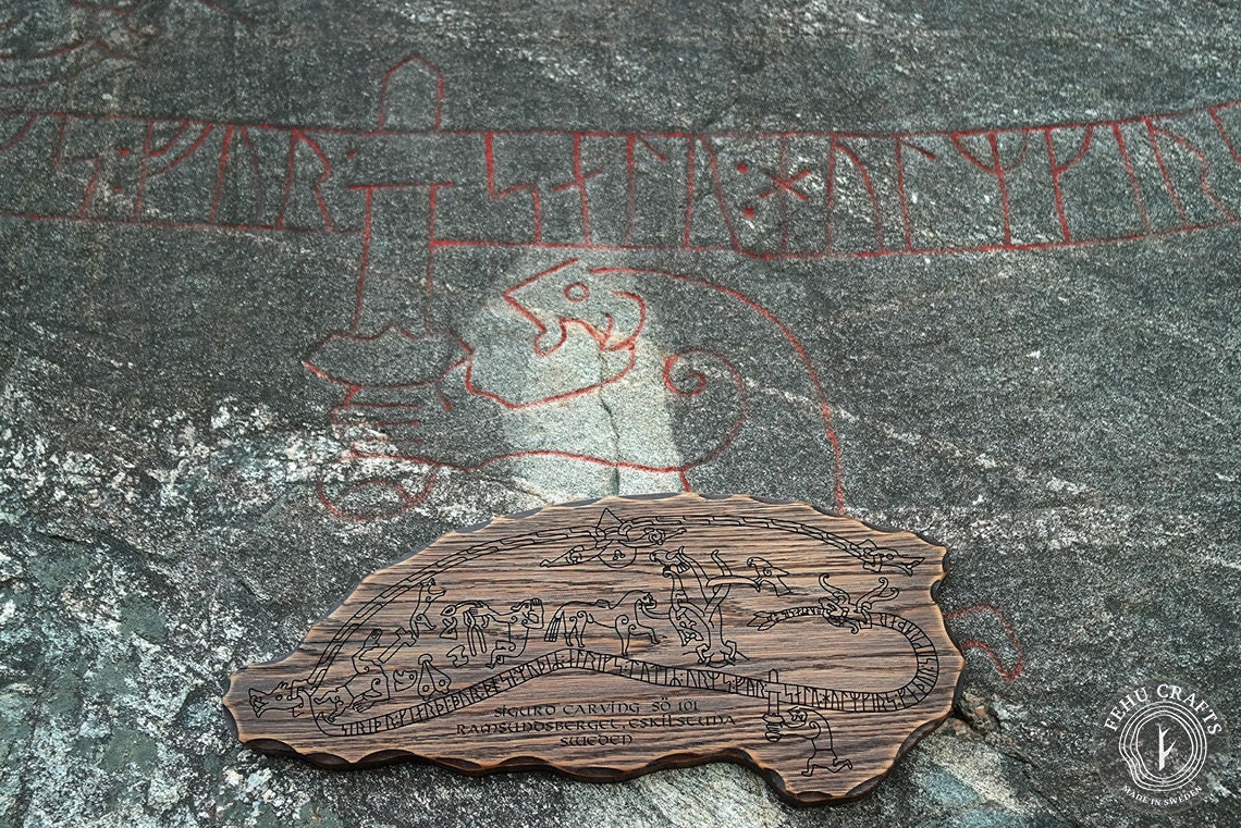 The Sigurd Carving Wooden Replica of a Runic Carving From - Etsy