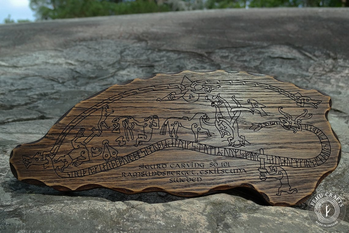 The Sigurd Carving Wooden Replica of a Runic Carving From - Etsy