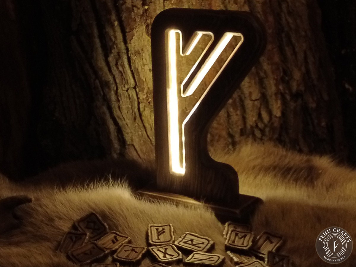 Fehu Rune Lamp - Etsy