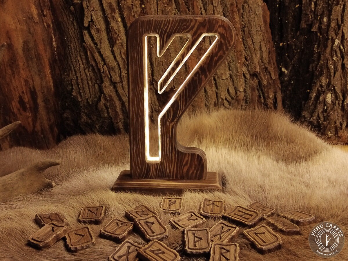Fehu Rune Lamp - Etsy
