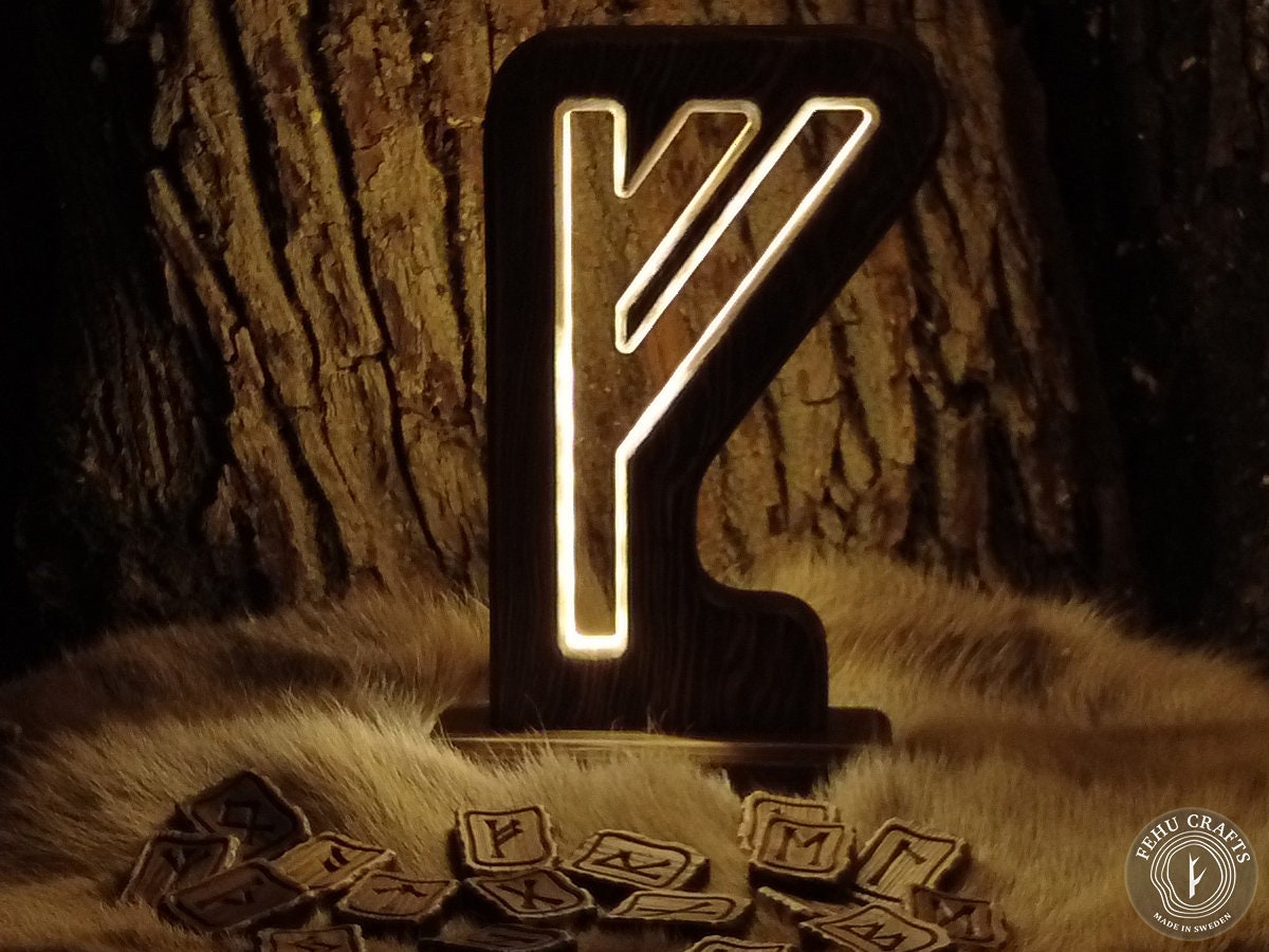 Fehu Rune Lamp - Etsy