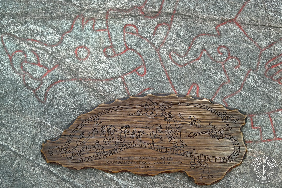 The Sigurd Carving Wooden Replica of a Runic Carving From - Etsy