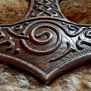 Thor's Hammer "mjölner" - Aged Oak Wood - Etsy