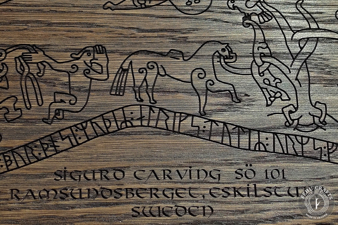 The Sigurd Carving Wooden Replica of a Runic Carving From - Etsy