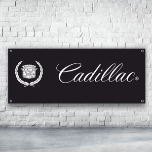 Cadillac Logo Banner Vinyl Garage Sign, Office or Showroom, Flag ...