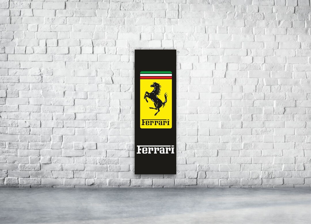 Ferrari Logo Banner Vinyl Garage Sign, Office or Showroom, Flag, Racing ...