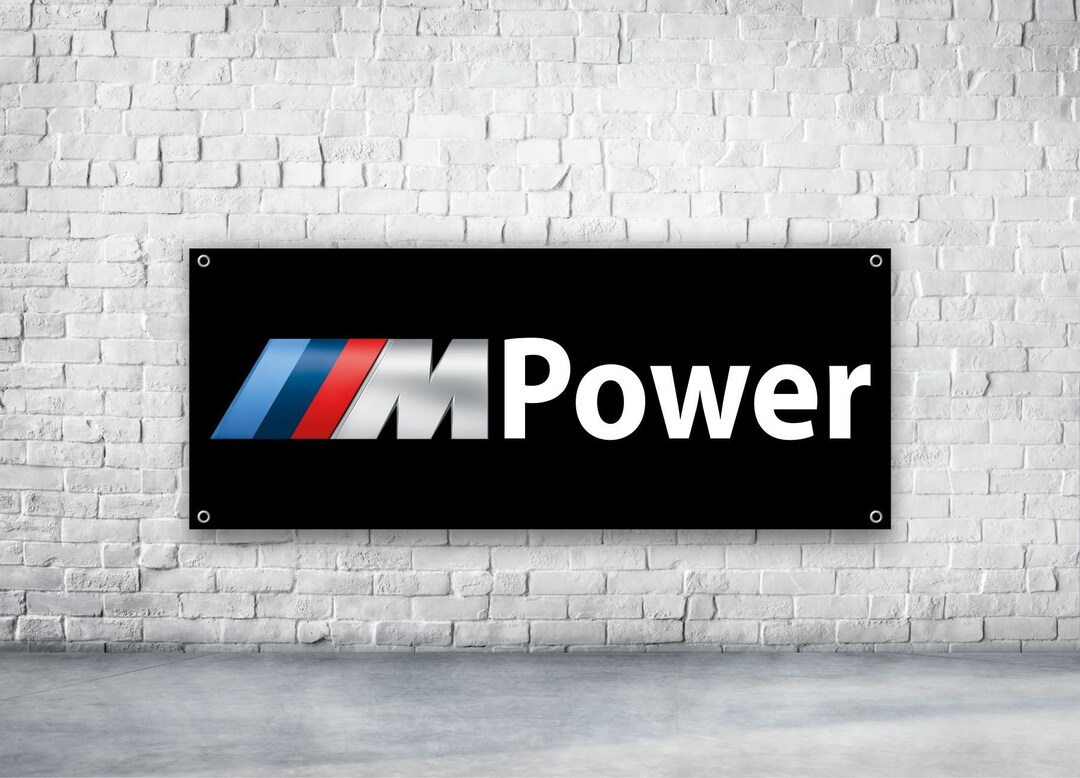 Bmw M Power Logo Banner Vinyl, Garage Sign, Office or Showroom, Flag ...
