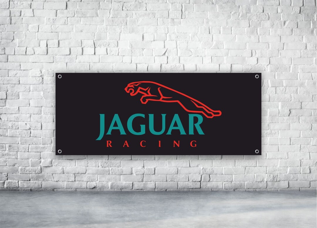 Jaguar Logo Banner Vinyl Garage Sign, Office or Showroom, Flag, Racing ...