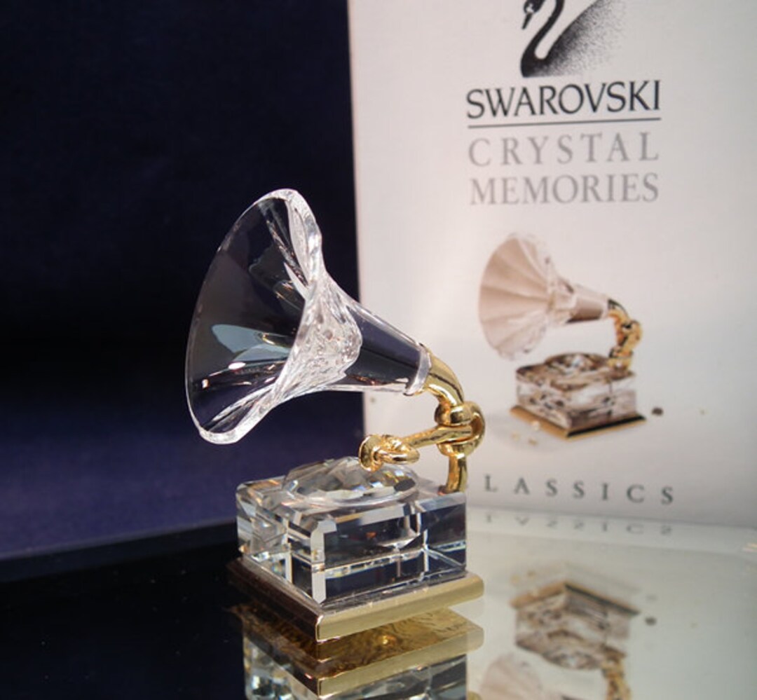 Swarovski Crystal Memories Gold Gramophone Item Number 191600 Mint ...