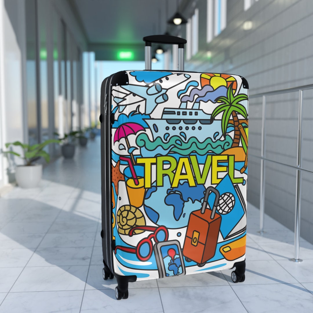 Suitcase Luggage Custom Suitcase Fun Suitcase Fun Luggage - Etsy