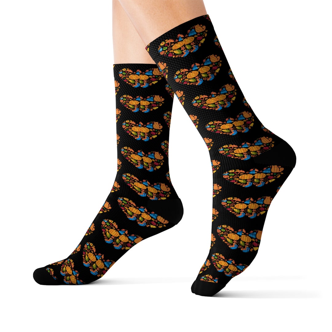 Woman Fall Thanksgiving Socks Socks Fun Fall Socks - Etsy