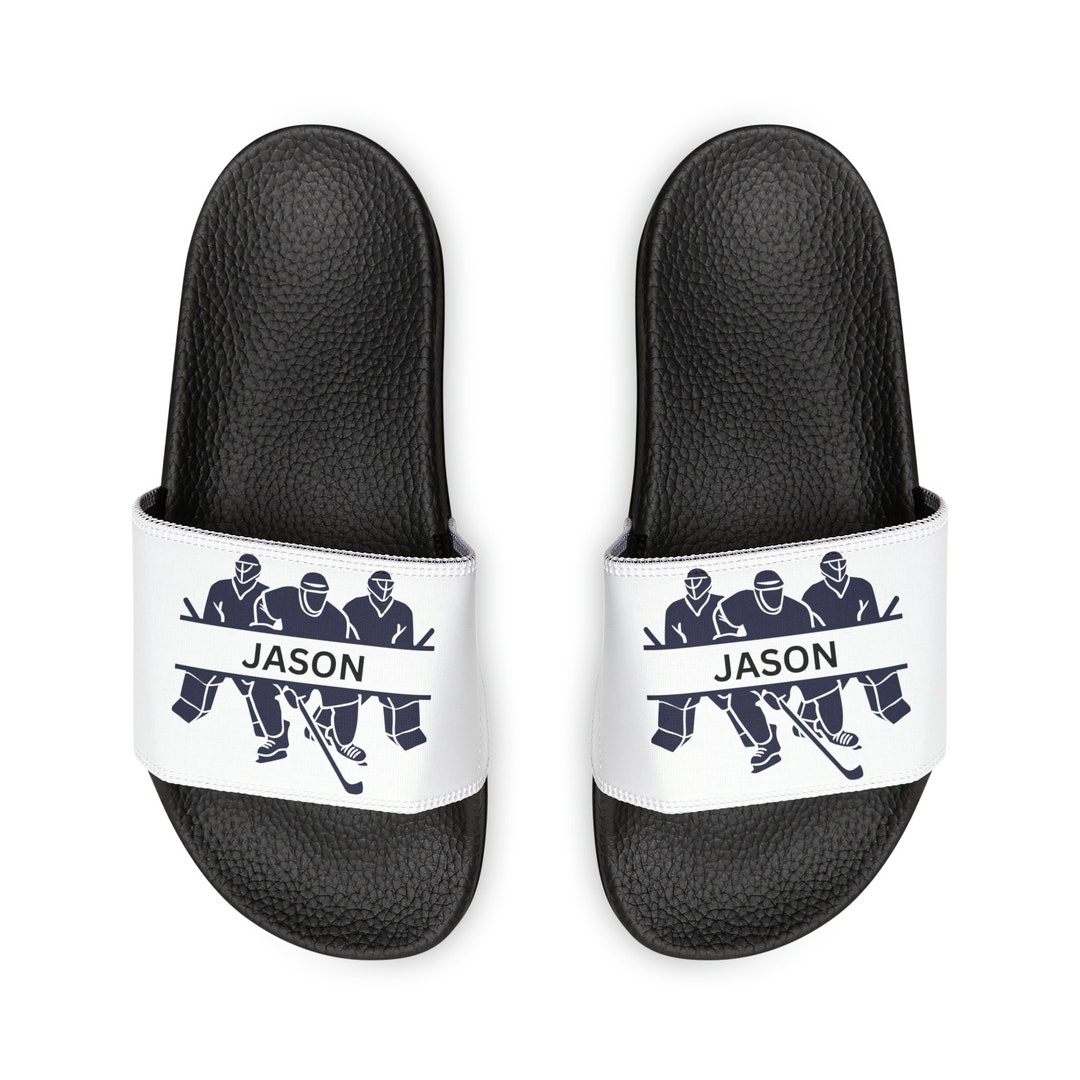 Personalized Sandals for Men Hockey Personalized Christmas - Etsy