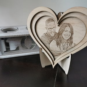 3-layer Heart-shaped Frame File for Photo or Laser Engraving With Stand ...