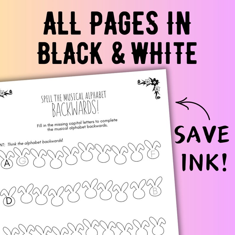 Spring Music Worksheets | Musical Alphabet [beginner Piano] Easter ...