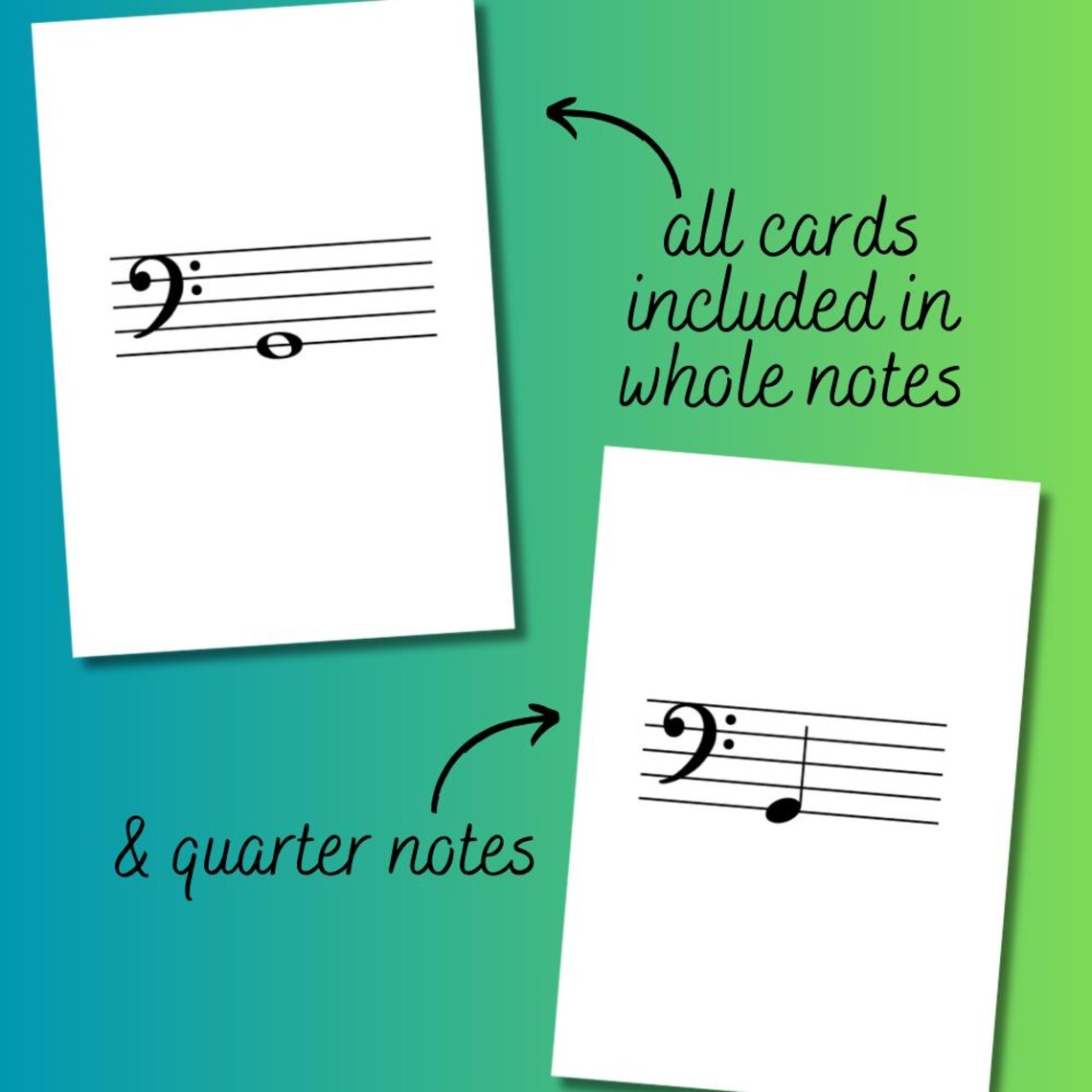 Music Note Flash Cards | Notes on the Staff | Piano Music Theory ...