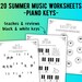 Summer Music Worksheets | Piano KEYS [black Keys, White Keys] Beach ...