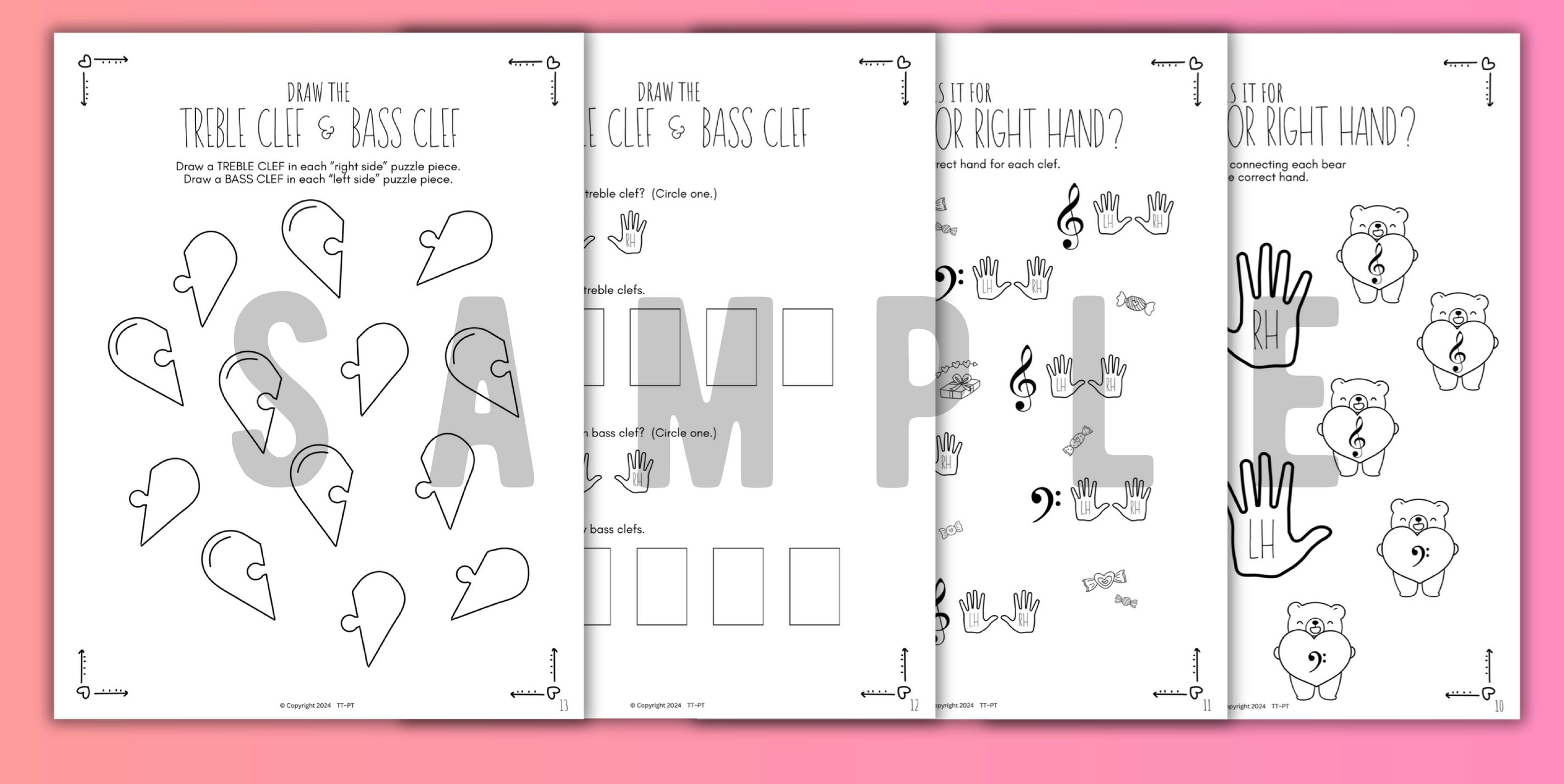Valentine's Day MUSIC WORKSHEETS | Finger Numbers [beginner Piano ...