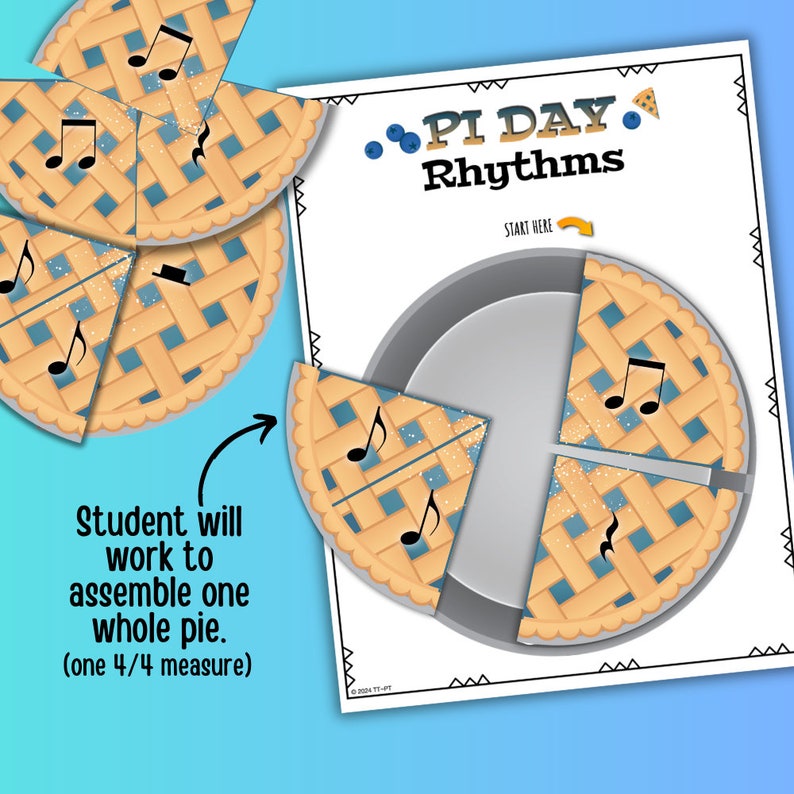 Pi Day Rhythm Pie Puzzles: Spring Music Game for Note & Rest Values - Etsy