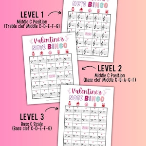 Valentine's Day Music Note Bingo | Music Theory Game for Piano Students ...