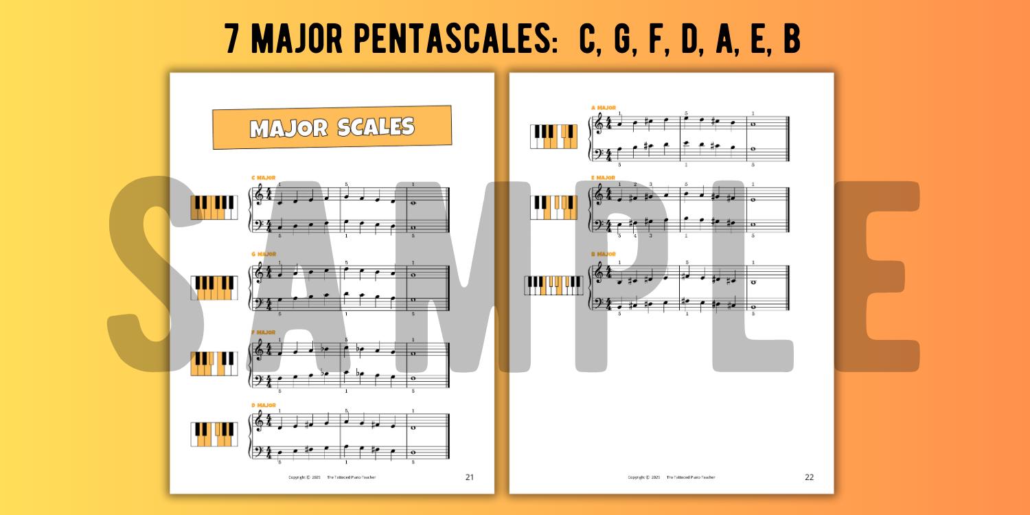 Level 1 Piano 5-finger Scales | Beginner Pentascales, Chords ...