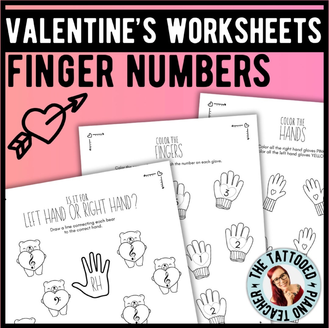 Valentine's Day MUSIC WORKSHEETS | Finger Numbers [beginner Piano ...