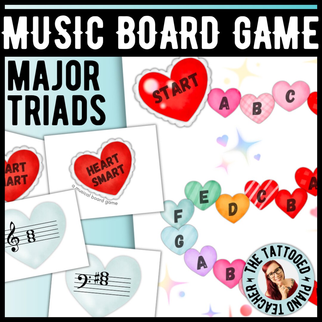 Valentine's Day Music Game | Major Triads Board Game for February ...