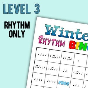 Winter Rhythm Bingo | Music Bingo Game for Beginners (note Values) - Etsy