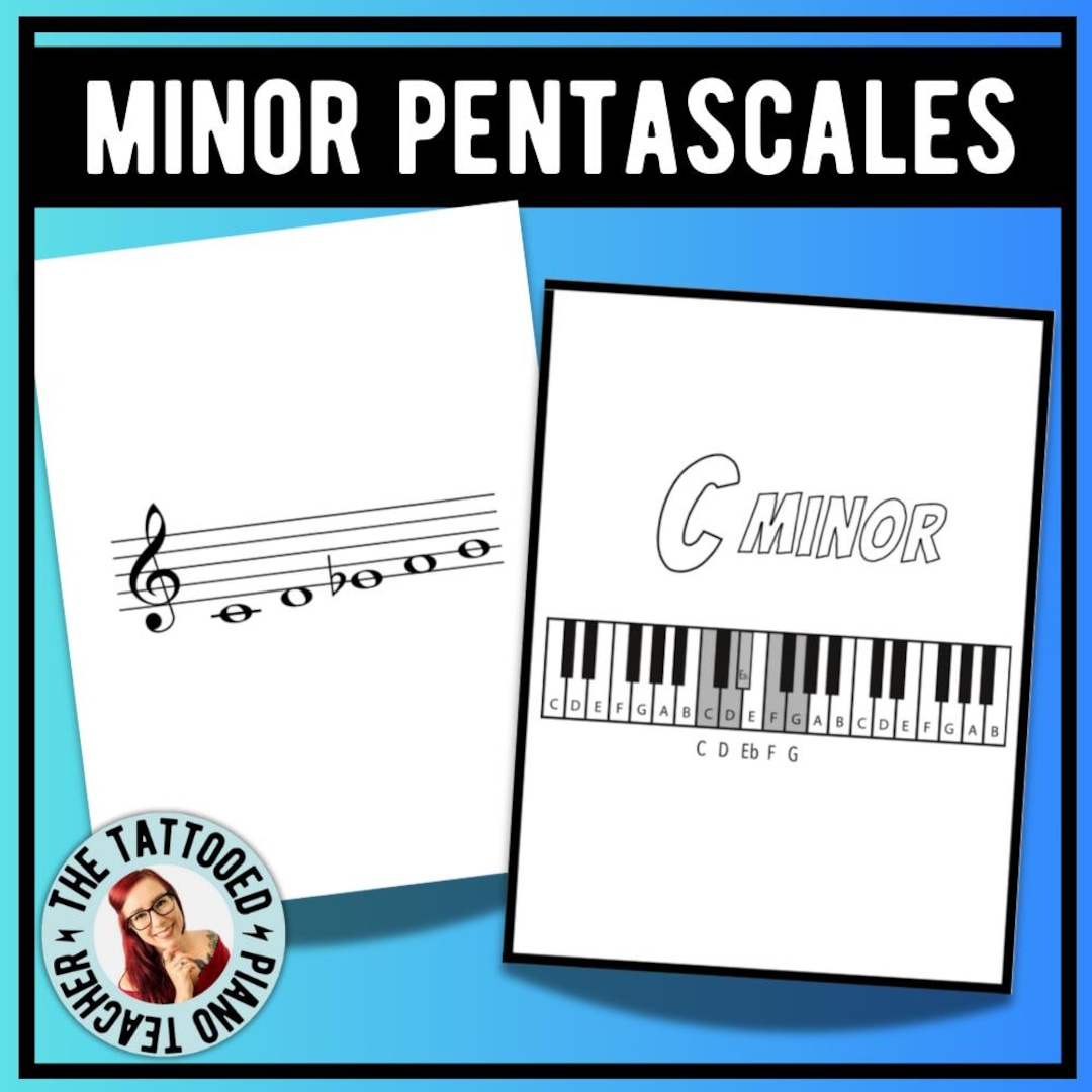 Minor Pentascales FLASH CARDS | 5-finger Scales | Music Theory ...