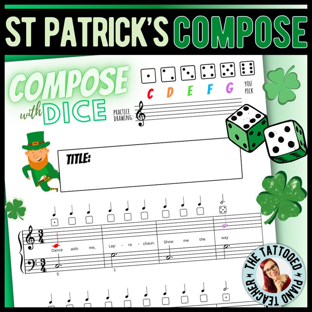 St. Patrick's Day Music Composing Activity for Piano | Compose With ...