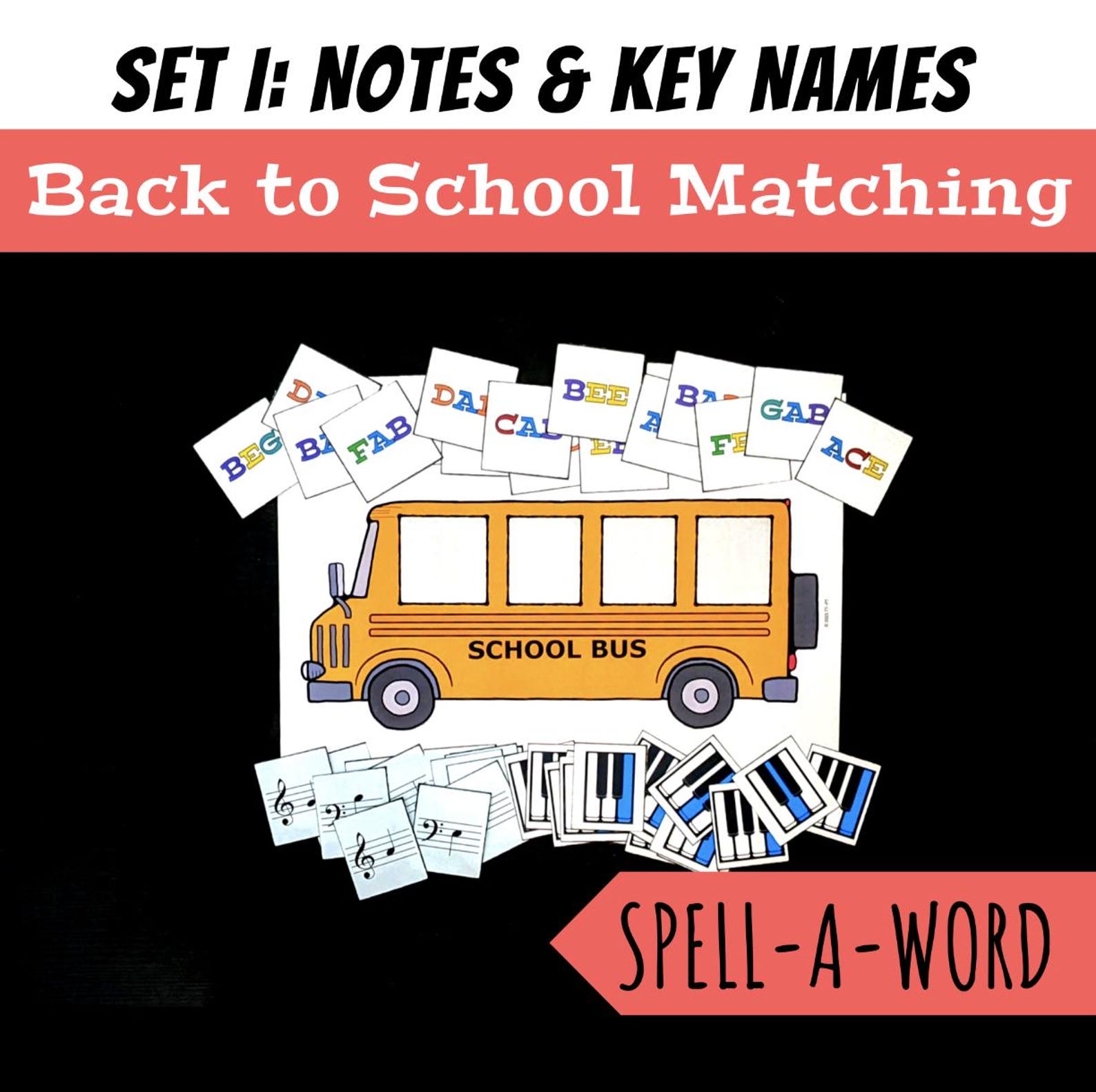 Music Theory Puzzles: Back to School Bus Matching Game (printable) - Etsy