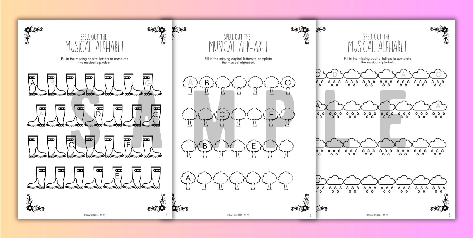 Spring Music Worksheets | Musical Alphabet [beginner Piano] Easter ...