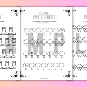 Spring Music Worksheets | Musical Alphabet [beginner Piano] Easter ...