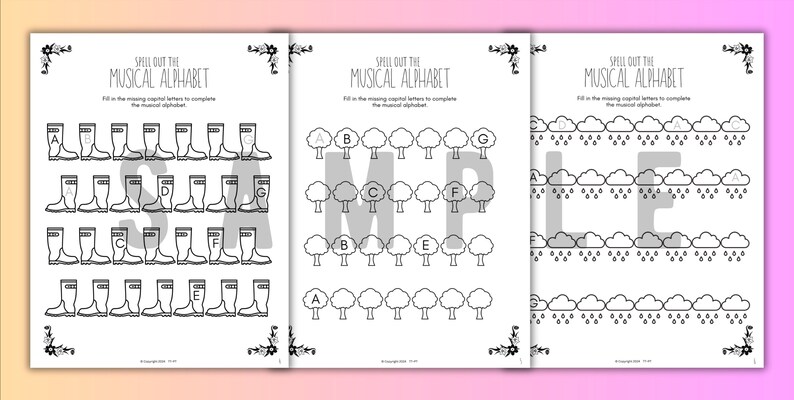 Spring Music Worksheets | Musical Alphabet [beginner Piano] Easter ...