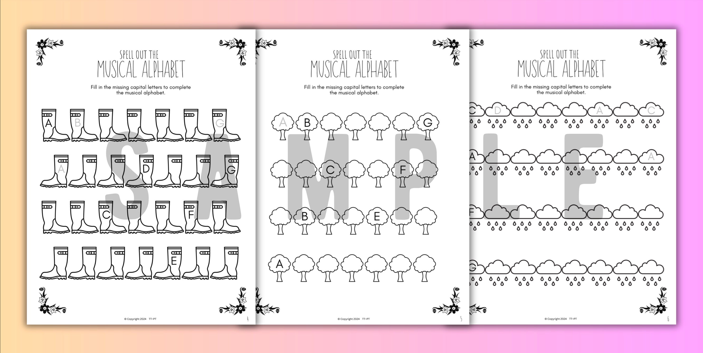 Spring Music Worksheets | Musical Alphabet [beginner Piano] Easter ...