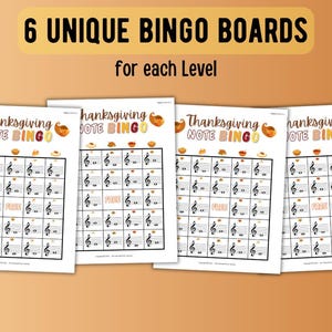 Thanksgiving Music Note Bingo: Music Theory Game for Piano Students ...