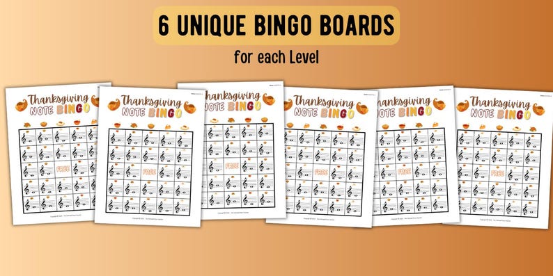 Thanksgiving Music Note Bingo: Music Theory Game for Piano Students ...