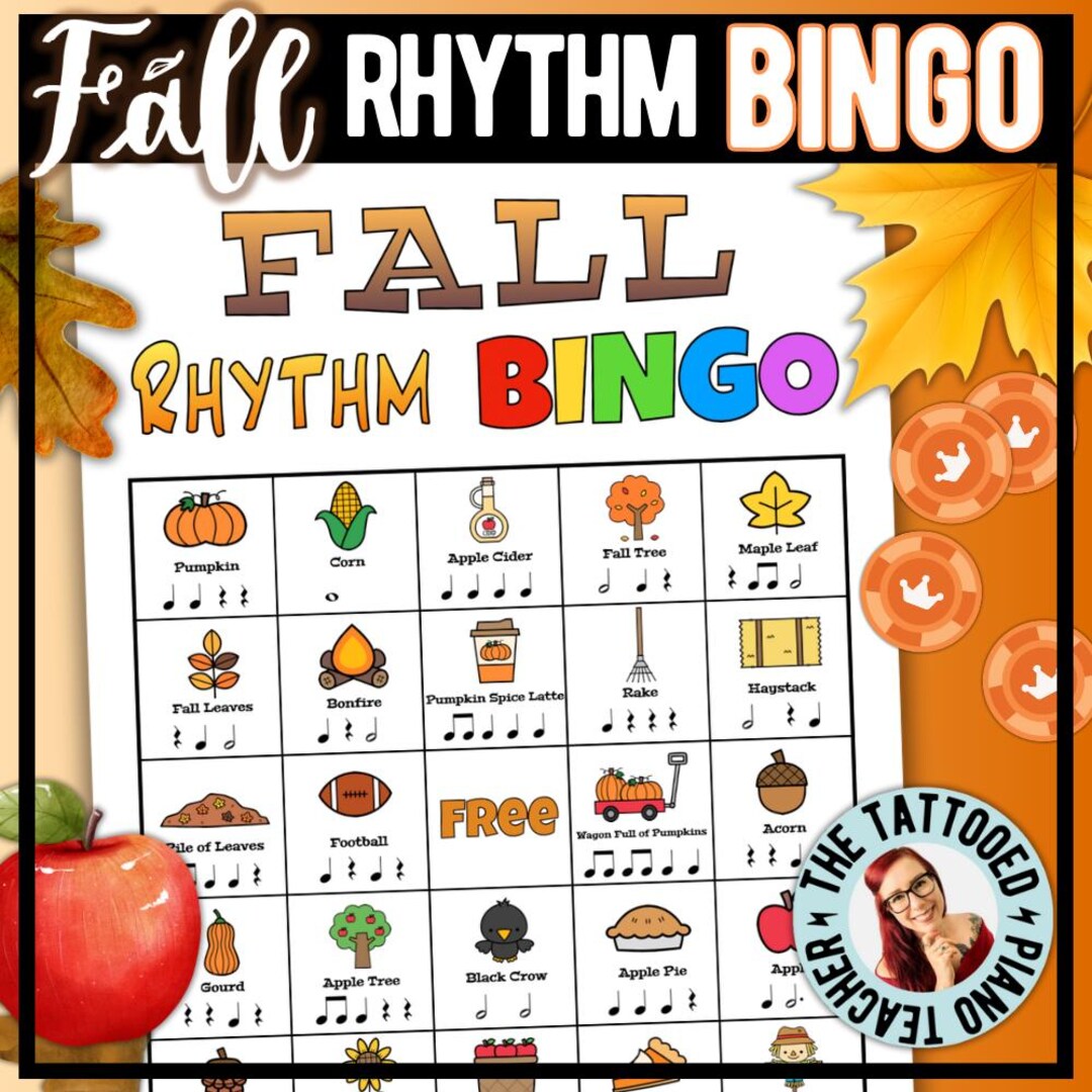 Fall Rhythm Bingo | Music Bingo Game for Beginners (note Values, Rest ...
