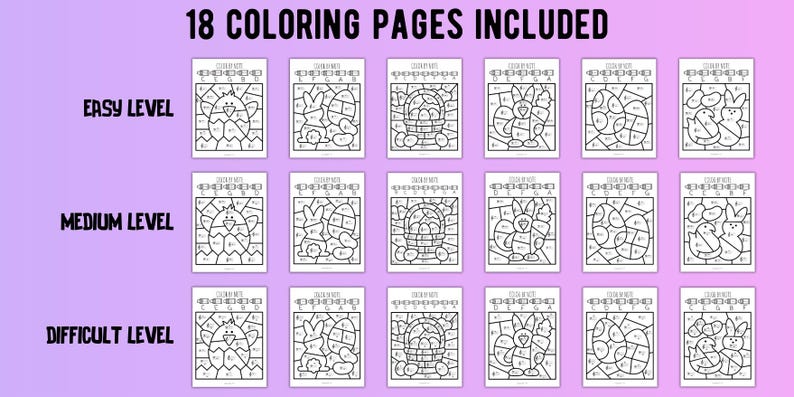 Easter Coloring Pages | Color by Code Music Notes | 3 Levels | Note ...