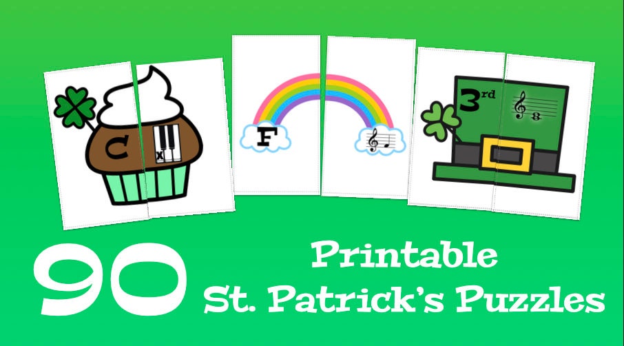 St. Patrick's Day Music Game Music Theory Puzzles Notes Intervals Key ...