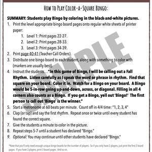 Fall Rhythm Music Bingo Game | Note & Rest Values (printable) - Etsy