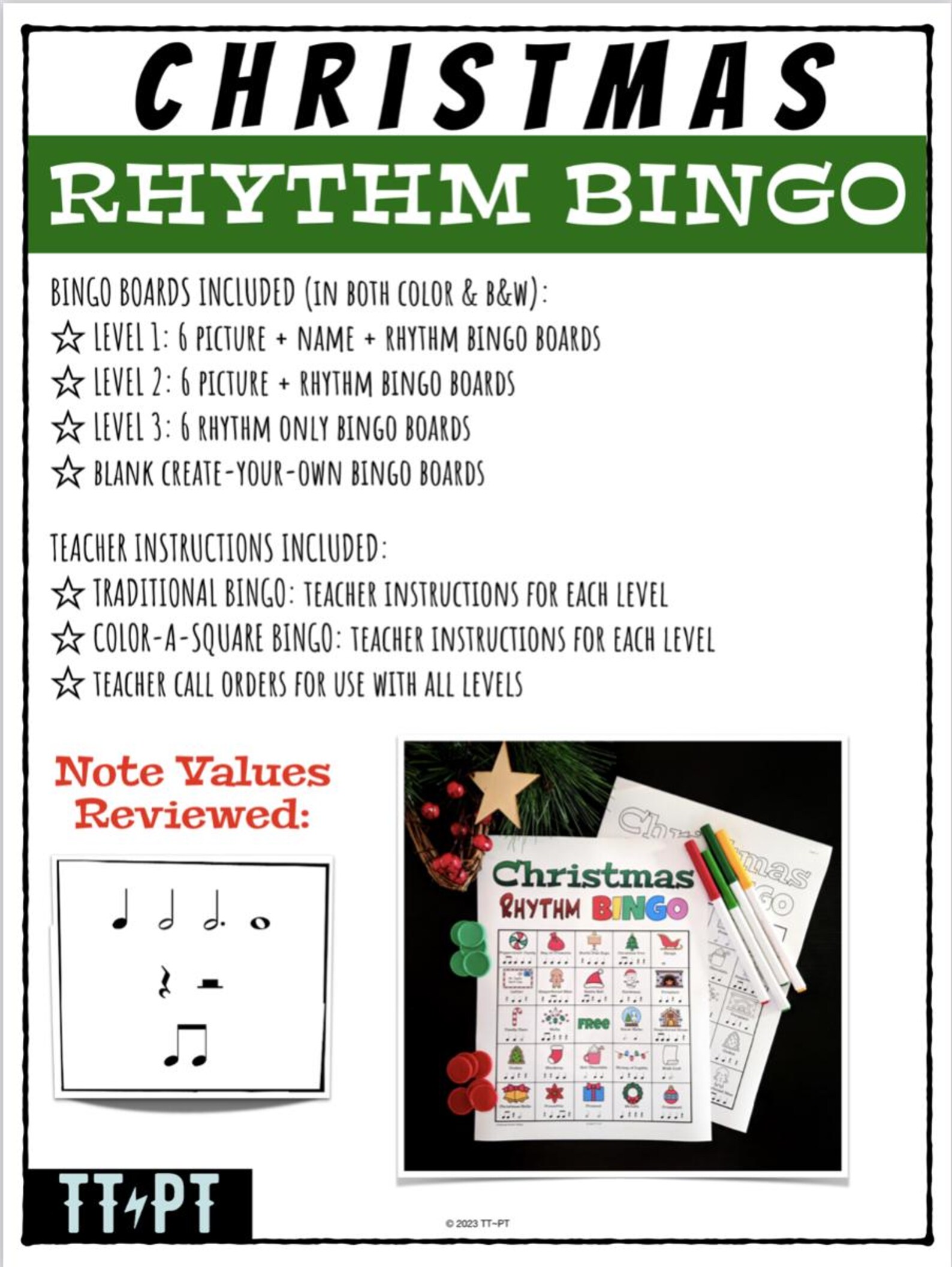 Christmas Rhythm Bingo | Music Bingo Game for Beginners | Piano Music ...
