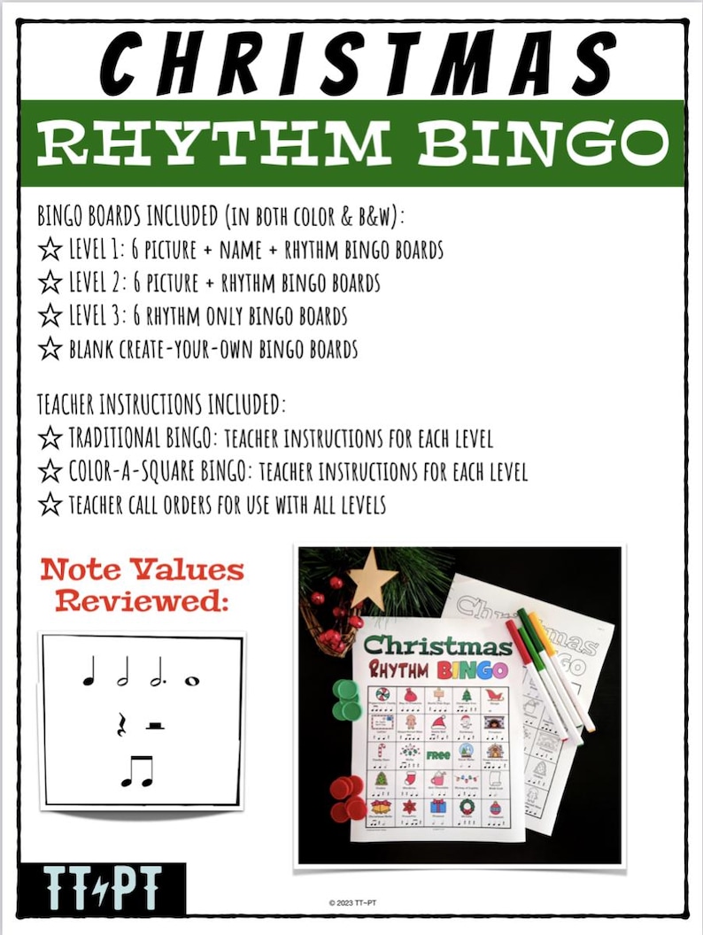 Christmas Rhythm Bingo | Music Bingo Game for Beginners | Piano Music ...