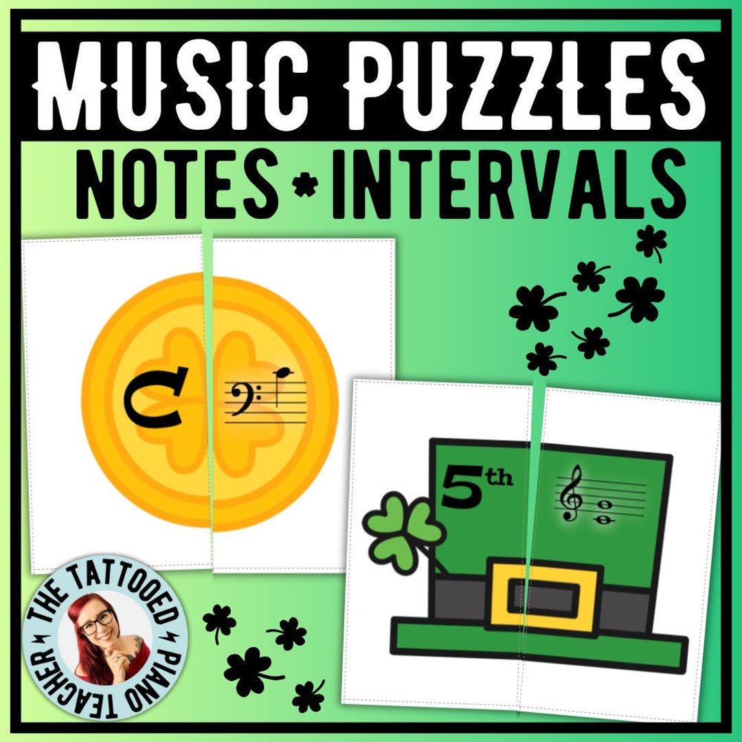 St. Patrick's Day Music Game | Music Theory Puzzles | Notes Intervals ...