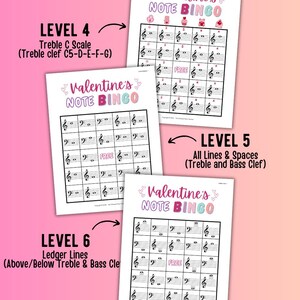 Valentine's Day Music Note Bingo | Music Theory Game for Piano Students ...