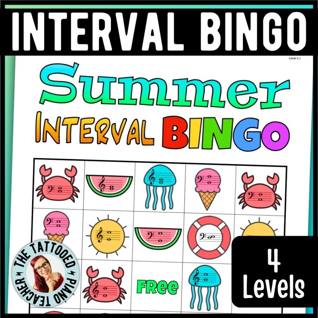 Summer Music Interval Bingo | Music Theory Game for Piano Students ...